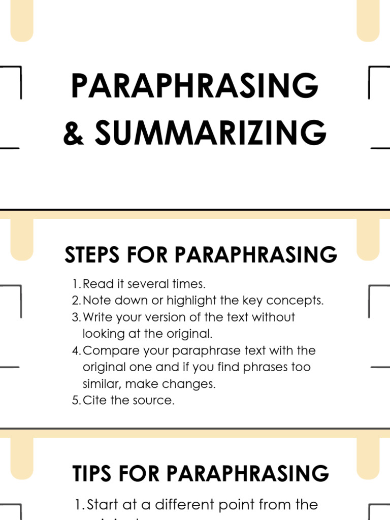Paraphrasing Summarizing | PDF | Sleep | Sleep Deprivation