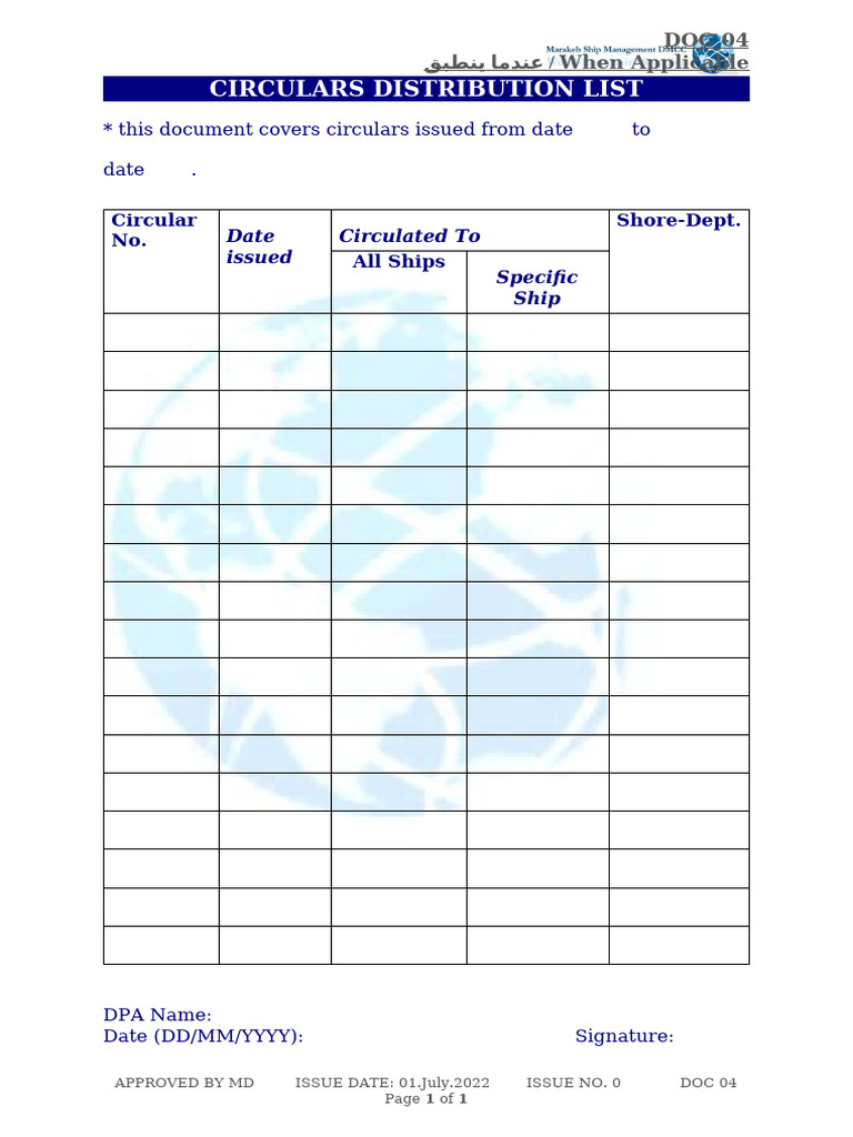 04 - Circulars Distribution List | PDF
