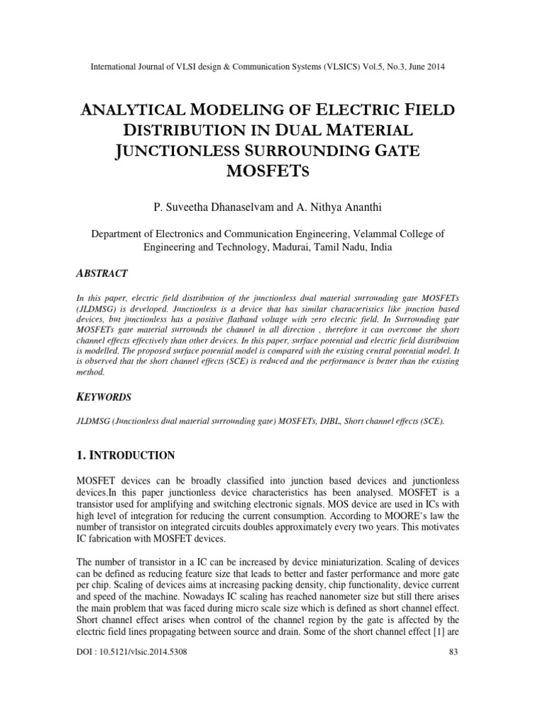 5314 Vlsi 08 | PDF | Field Effect Transistor | Mosfet
