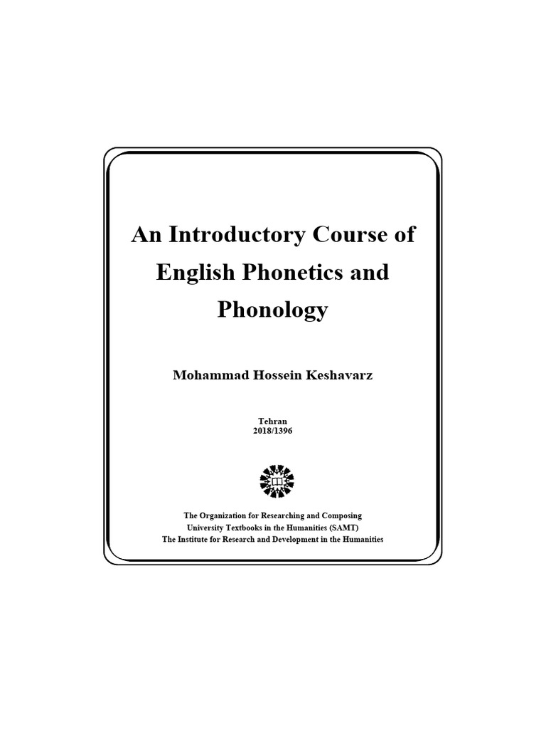 An Introductory Course of English Phonetics and Phonology: Mohammad ...