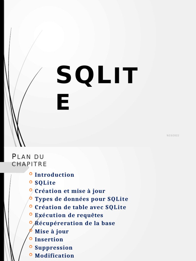 Chapitre 8 Sqlite | PDF | Données informatiques | Informatique