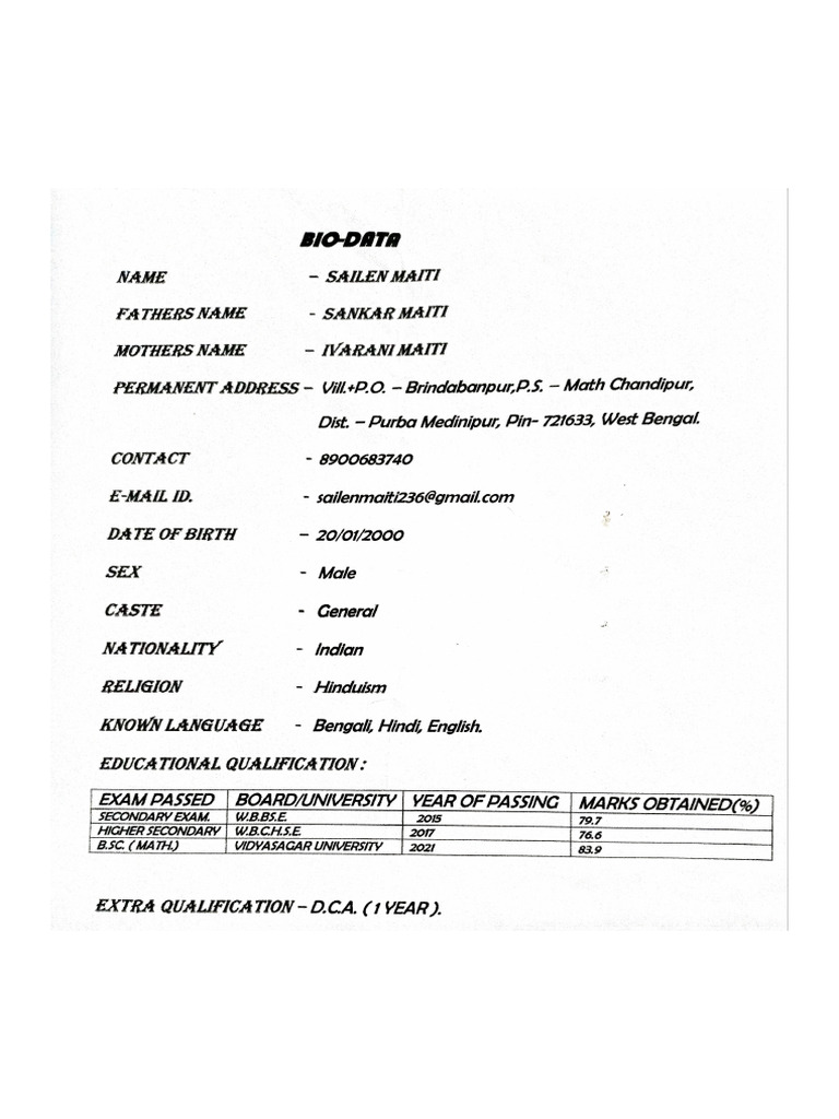 Sailen Maiti Resume | PDF