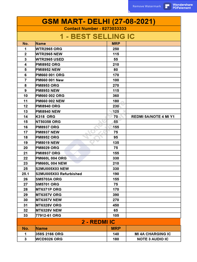 27-08-21 Ic Price List | PDF | Mobile Computers | I Phone