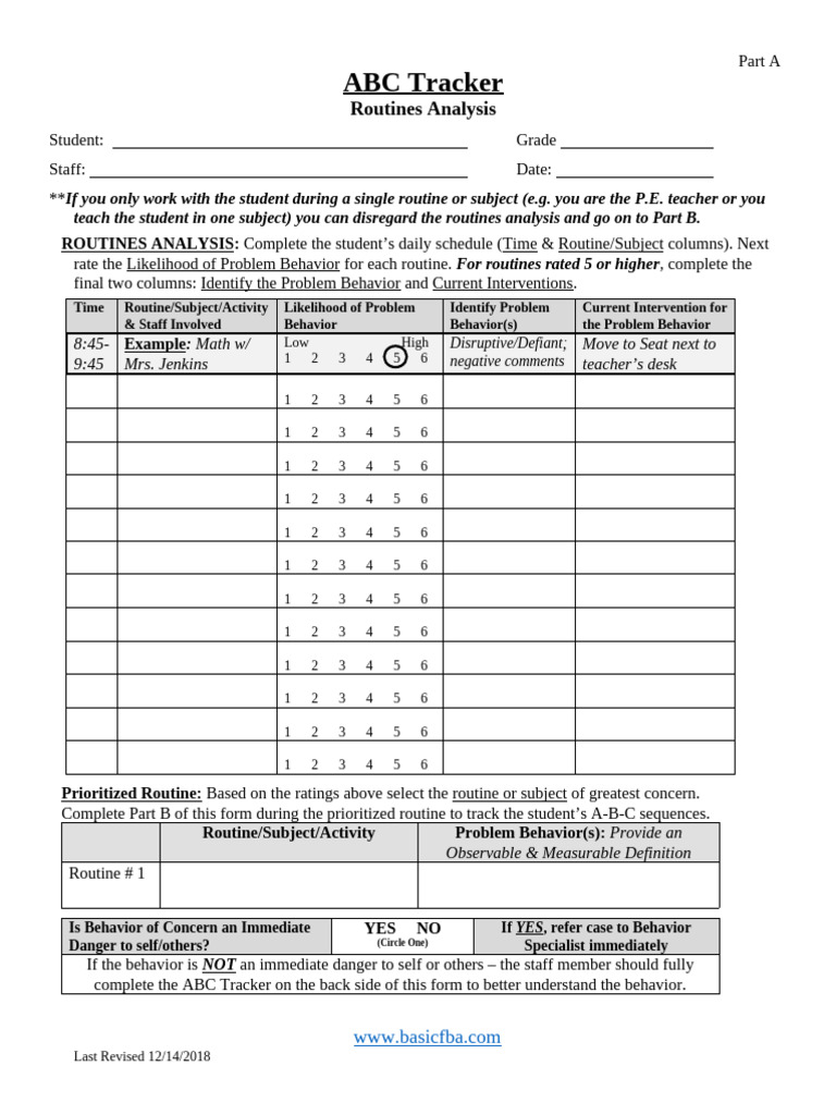 ABC Tracker | PDF | Behavior | Psychology
