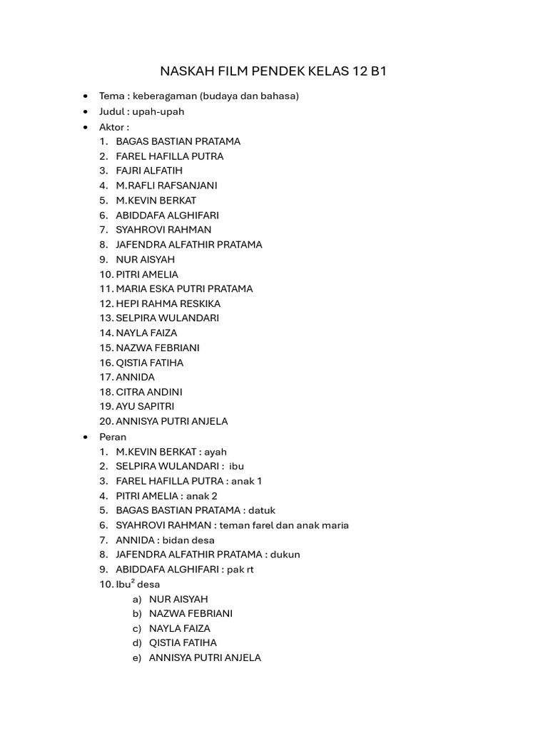 Naskah Film Pendek | PDF