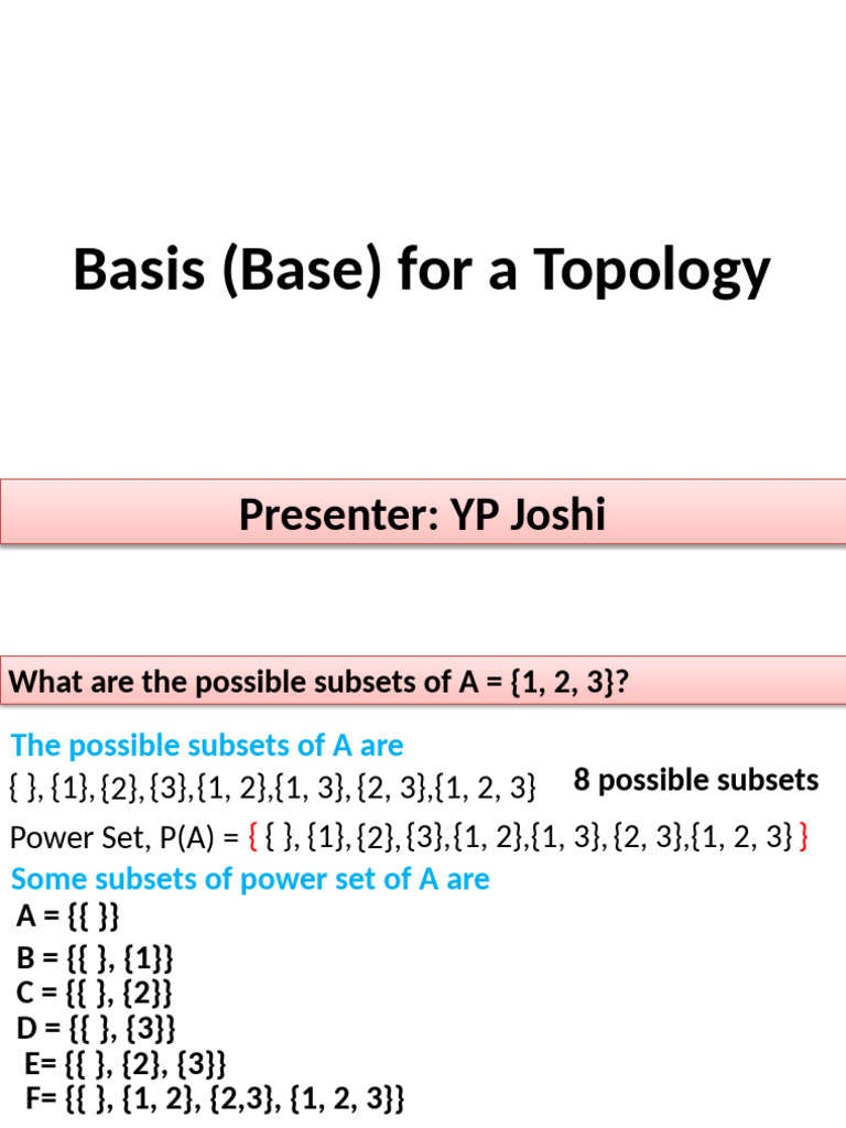 Basis (Base) For A Topology | PDF