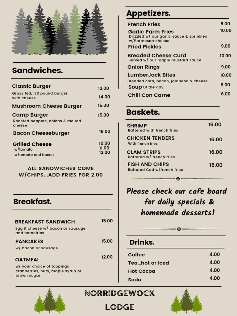 Simple Food Menu | PDF | Hamburgers | French Fries