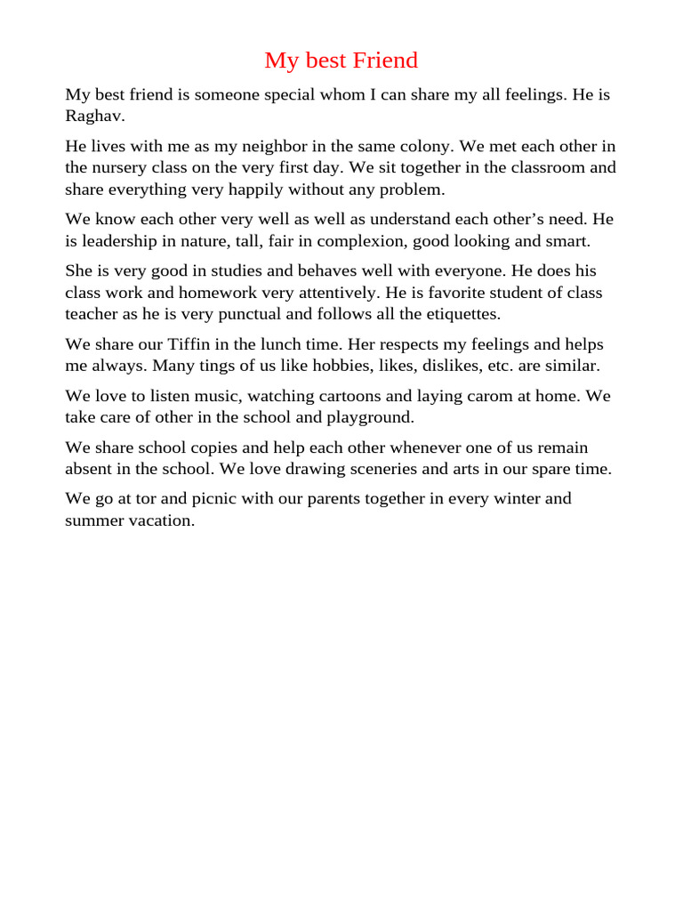 My Best Friend | PDF