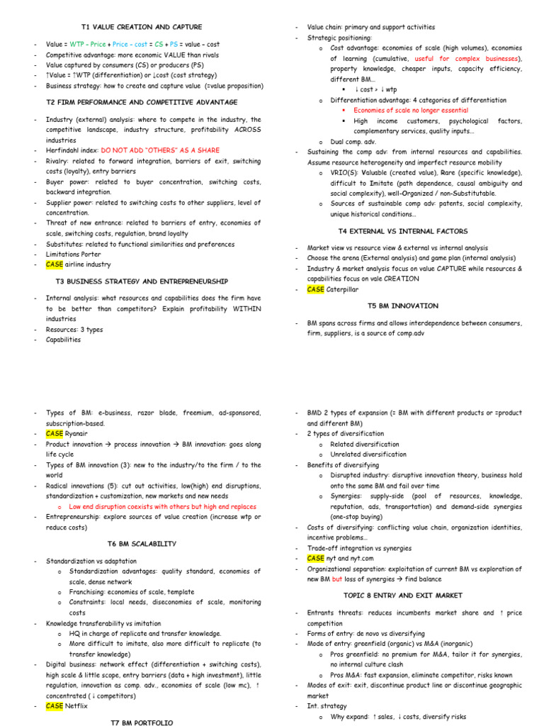 Strategic Management Notes - UPF | PDF | Strategic Management ...