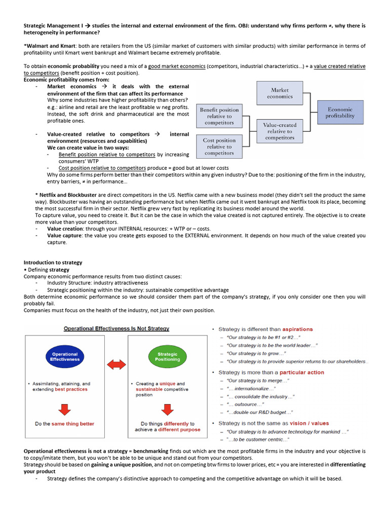 Strategic Management Notes (Complete) - UPF | PDF | Competitive ...