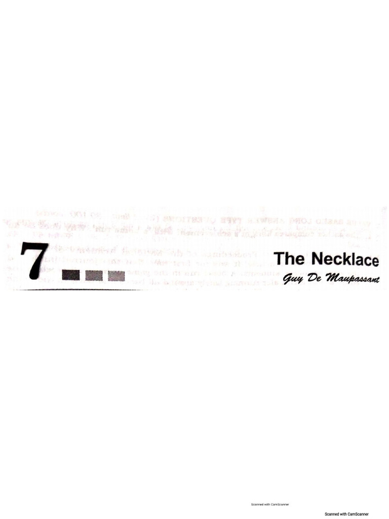 Les.7.The Necklace, Questions and Answers | PDF