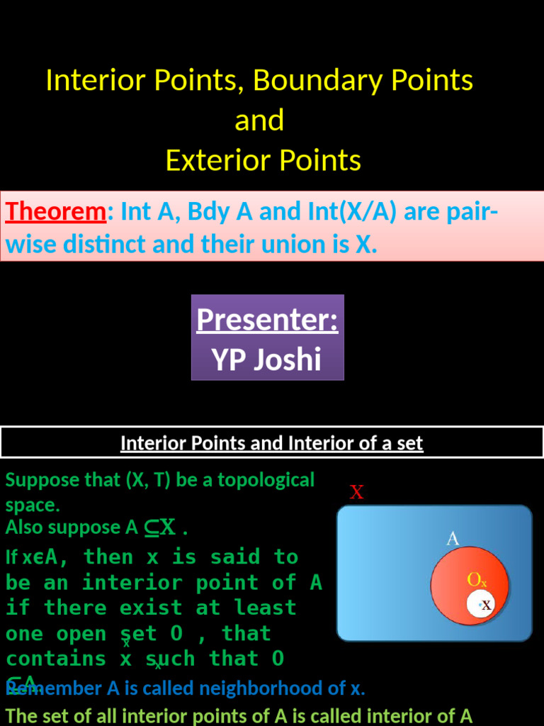 Interior, Boundary, and Exterior Points | PDF | Topology | Geometry