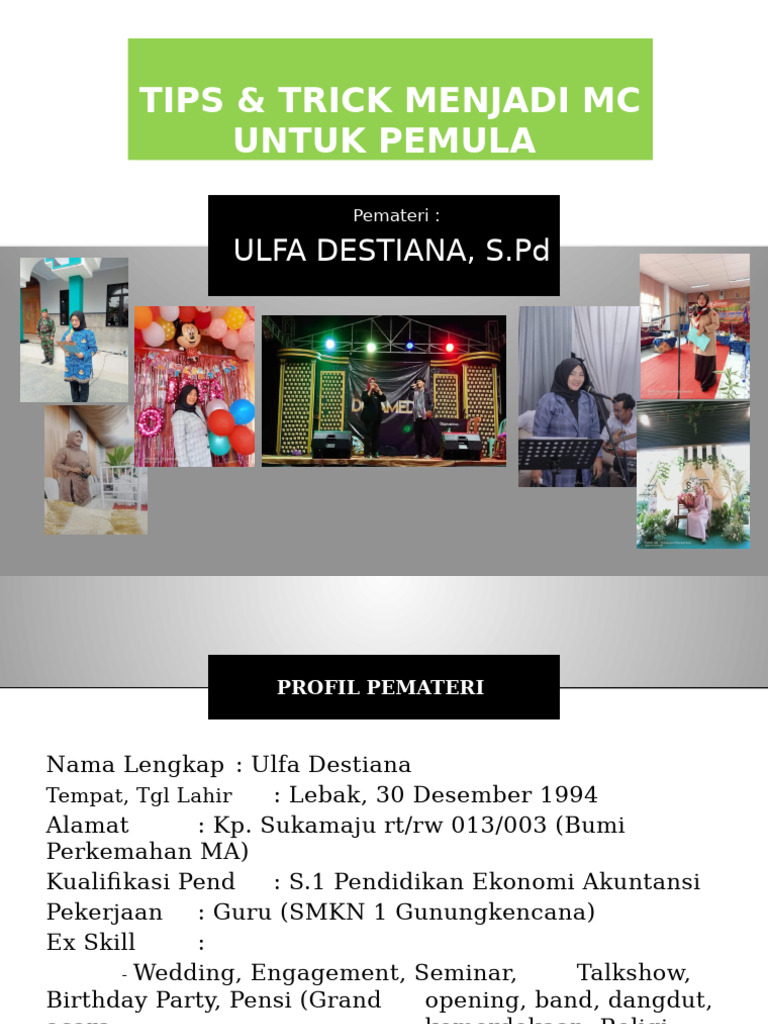 Tips Menjadi MC Pemula yang Sukses | PDF