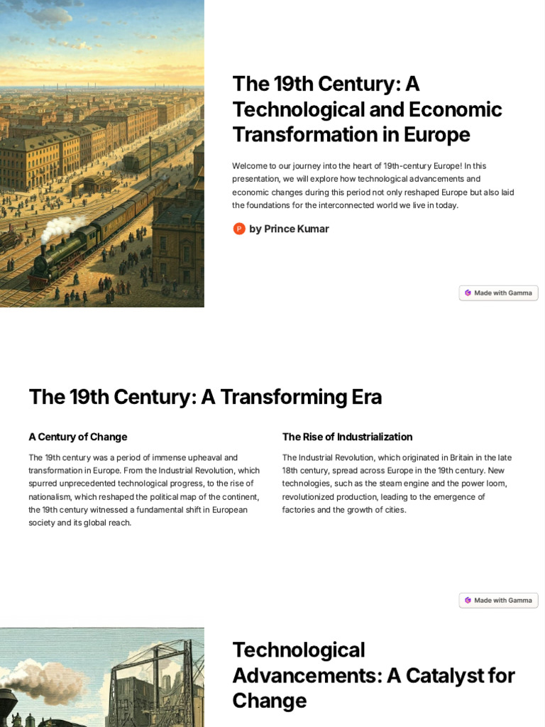 19th Century Europe's Transformation | PDF | Industrial Revolution ...
