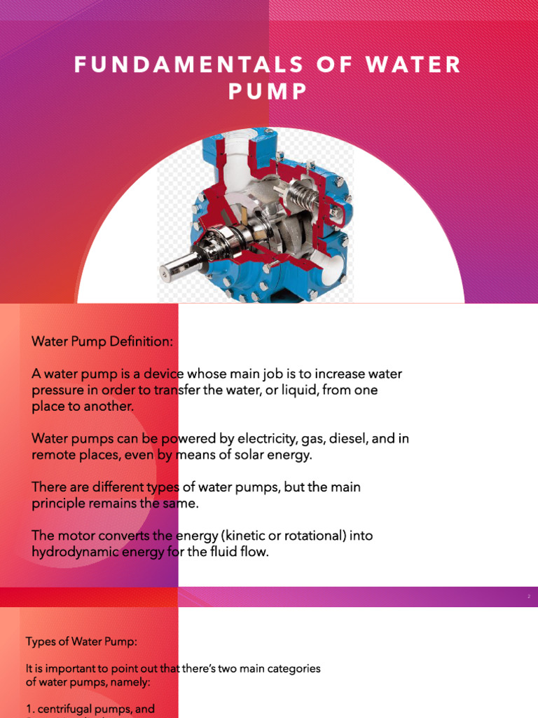 Topic 4. A Fundamentals of Water Pump | PDF | Pump | Chemical Engineering