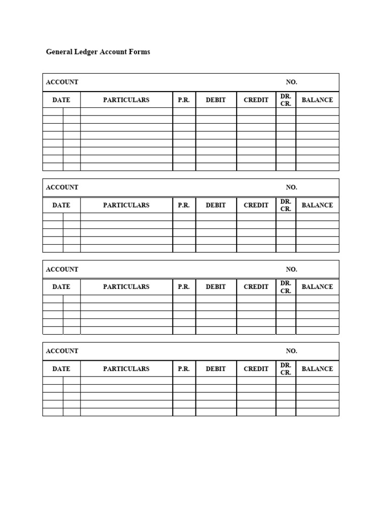 Blank Ledger Account Form | PDF