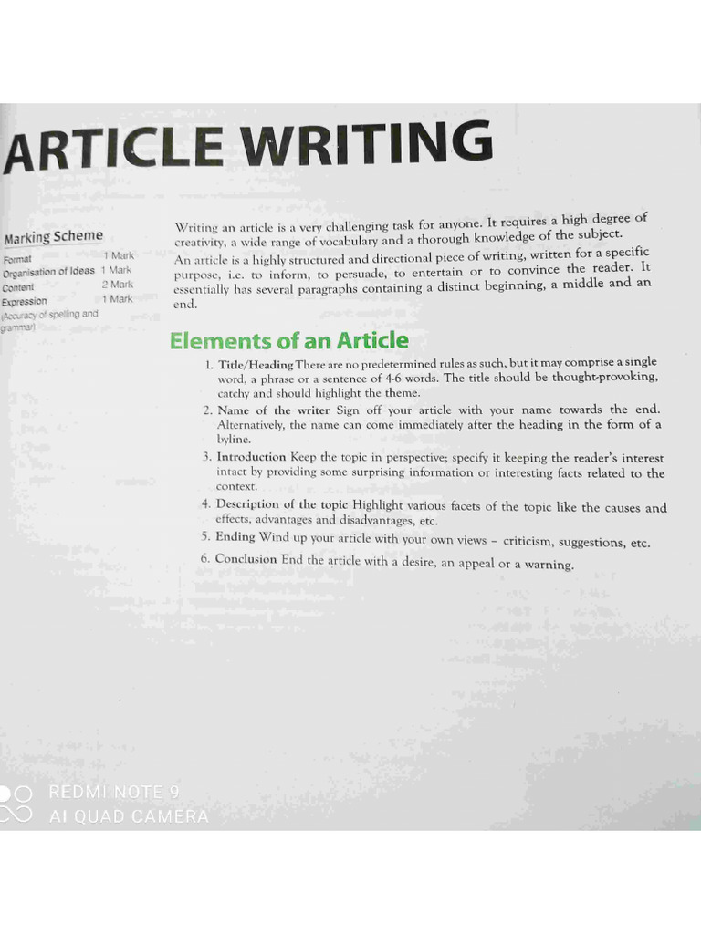 Article Writing | PDF
