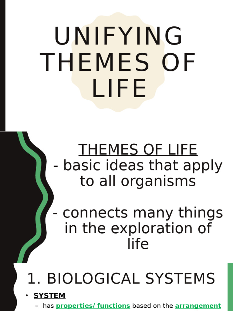 Lesson 2-Unifying Themes of Life | PDF | Life | Cell (Biology)