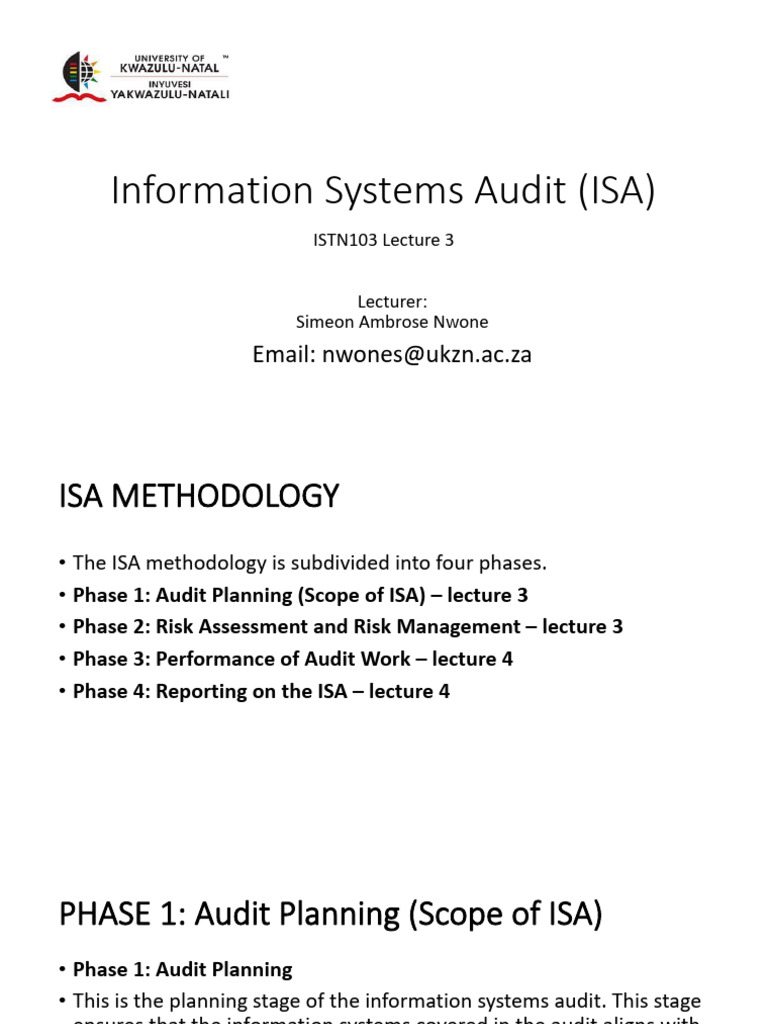 ISA - Lecture 3 | PDF | Audit | Risk