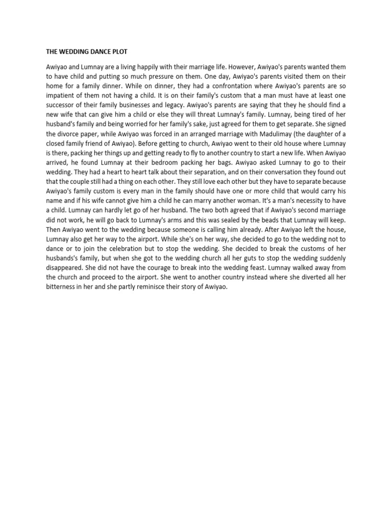 The Wedding Dance: A Heartbreaking Tale | PDF | Marriage