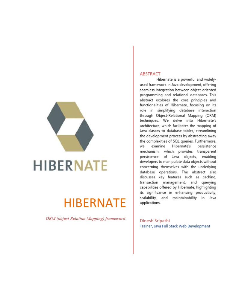Hibernate Notes For Beginners Dinesh Sripathi - CodingWiz | PDF ...