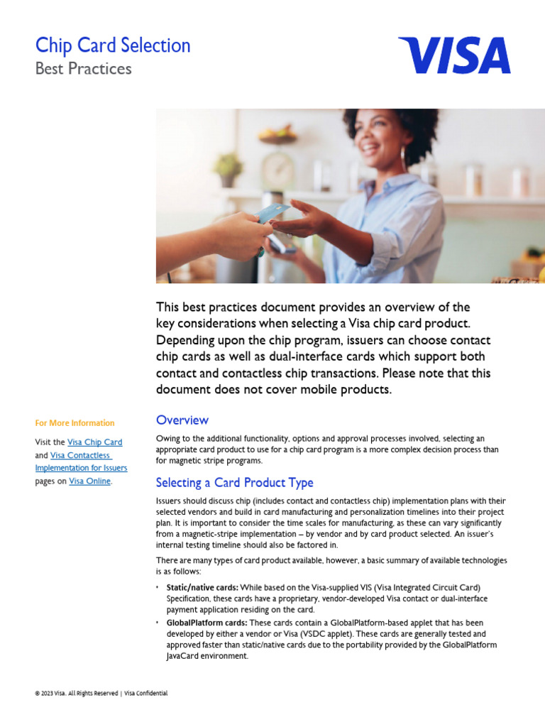 Chip Card Selection Best Practices | PDF | Smart Card | Emv