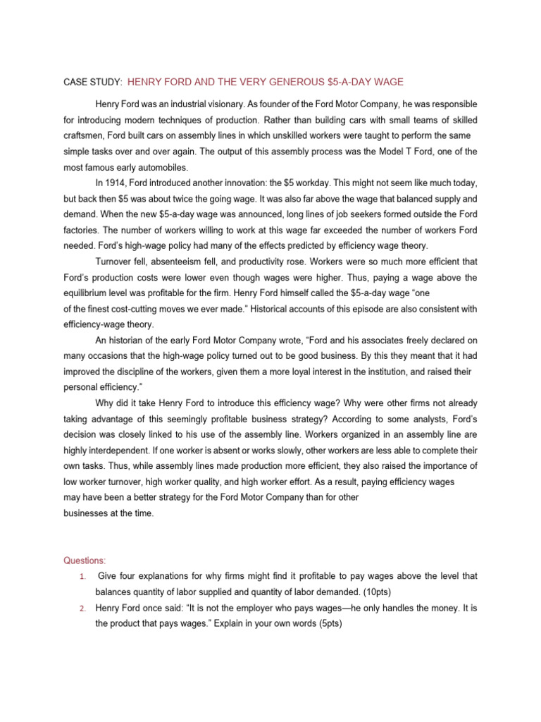 CASE+STUDY Production Ford | PDF | Economies | Business