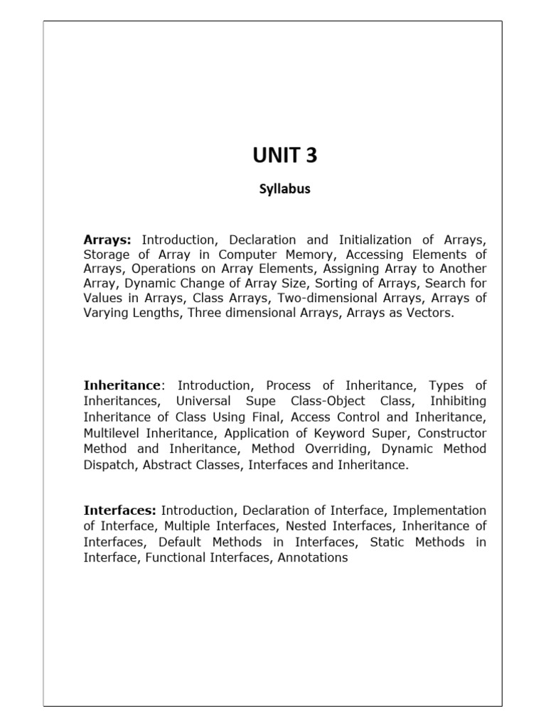 Unit 3 Notes Pdf Method Computer Programming Class Computer
