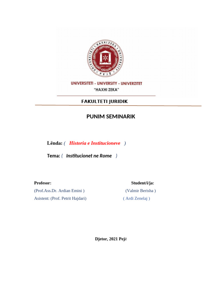Institucionet Ne Rome 2 | PDF
