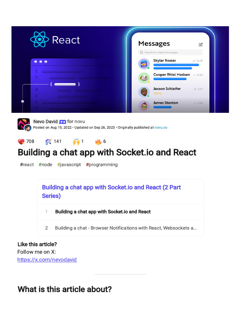 Building A Chat App With Socket - Io and React ? - DeV Community | PDF ...