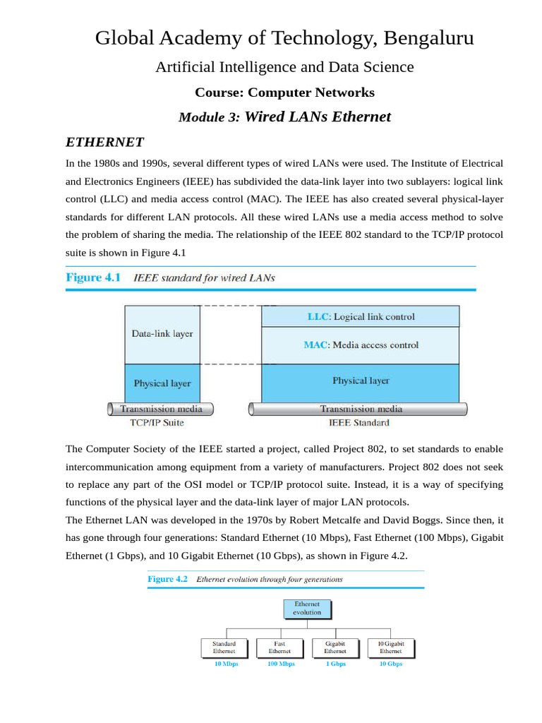 Module 3 Notes | PDF | Ethernet | Wireless Lan Module 3 Notes | PDF | Ethernet | Wireless Lan