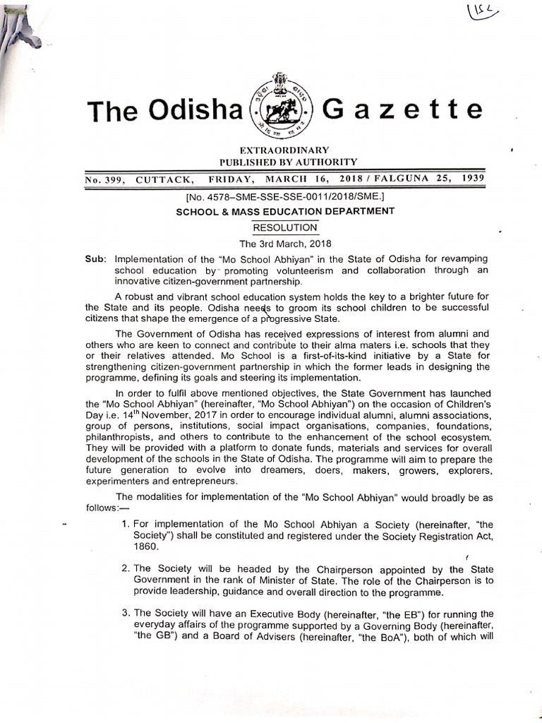Odisha Gazette Notification | PDF