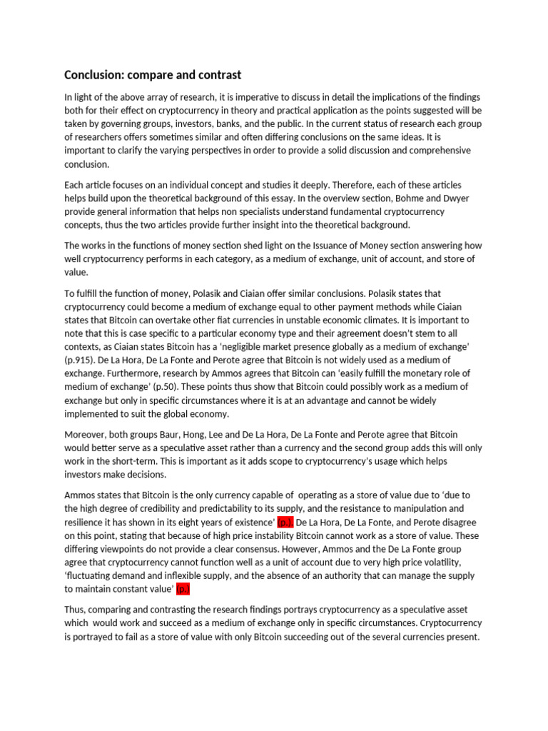 Cryptocurrency Conclusion First Draft | PDF | Cryptocurrency | Money