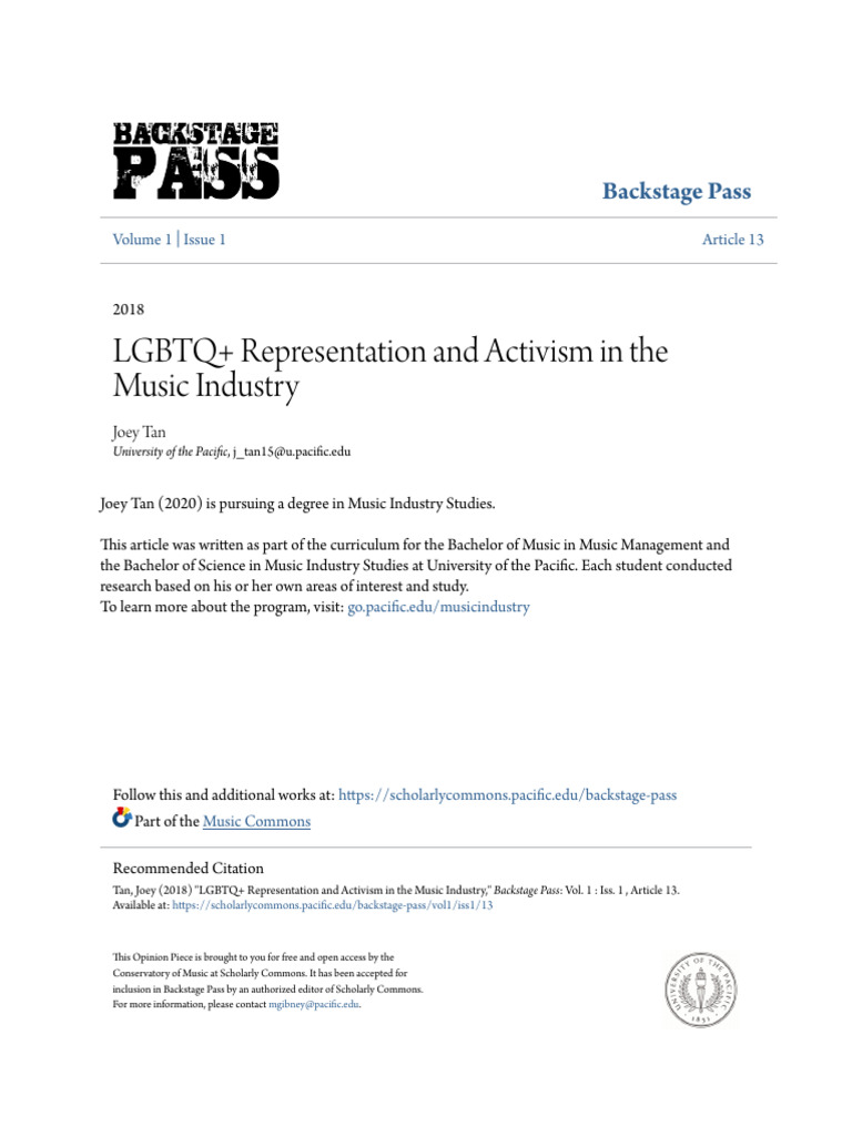 LGBTQ Representation and Activism in The | PDF | Lgbt | LGBTQIA+ Studies