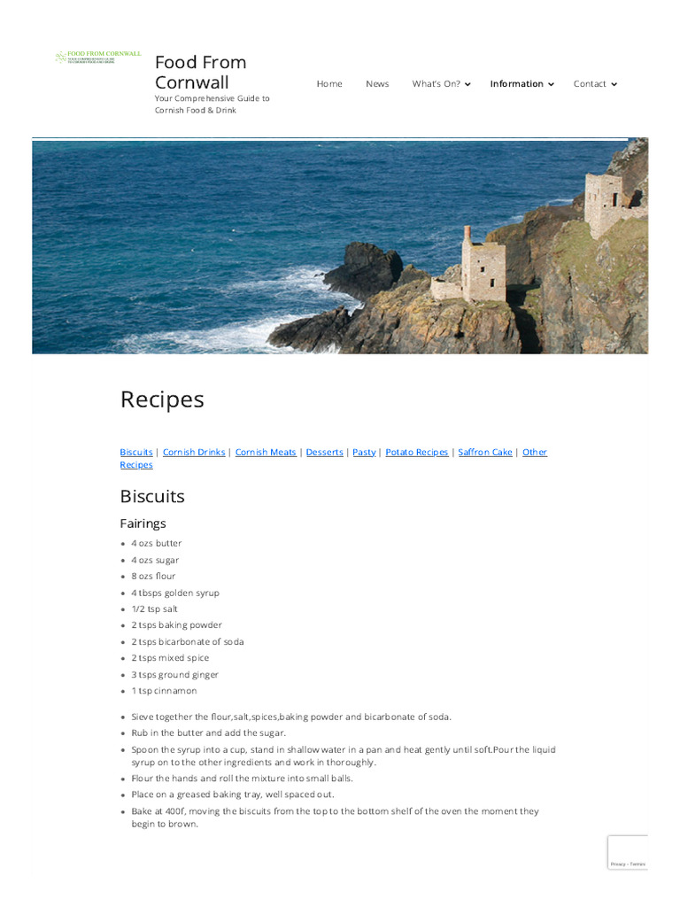 Recipes - Food From Cornwall | PDF | Dumpling | Scone