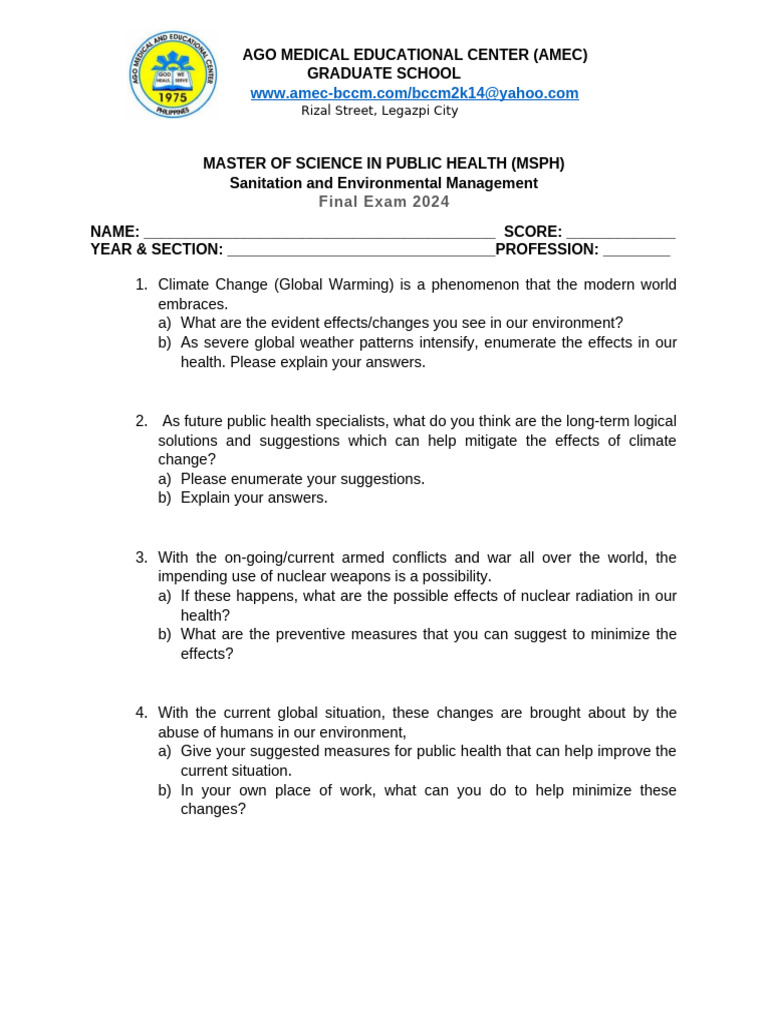 Final Exam 2023 2024 | PDF