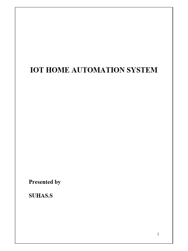 IoT-Based Home Automation System | PDF | Internet Of Things | Software ...