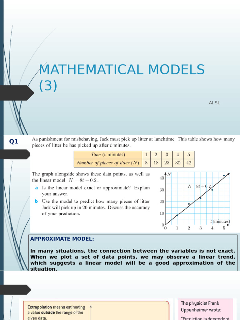 AI - SL - Mathematical Models - Linear and Piecewise | PDF
