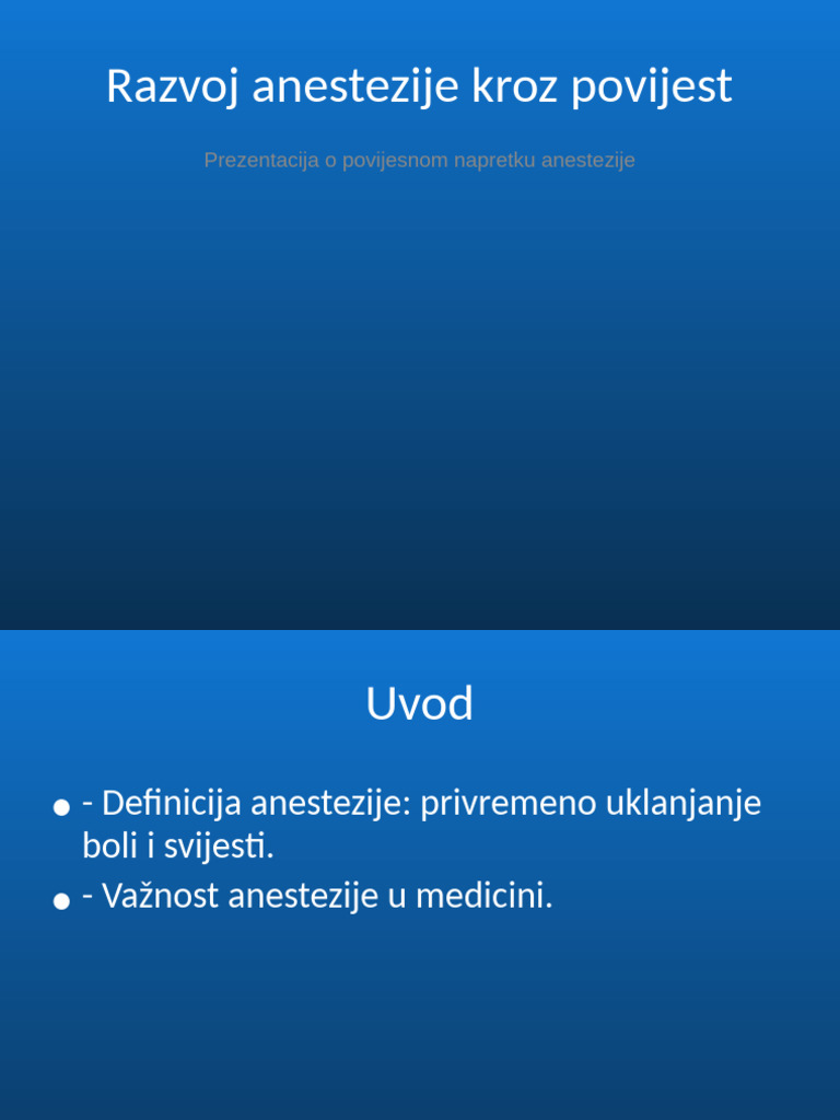Razvoj Anestezije Prezentacija1 | PDF