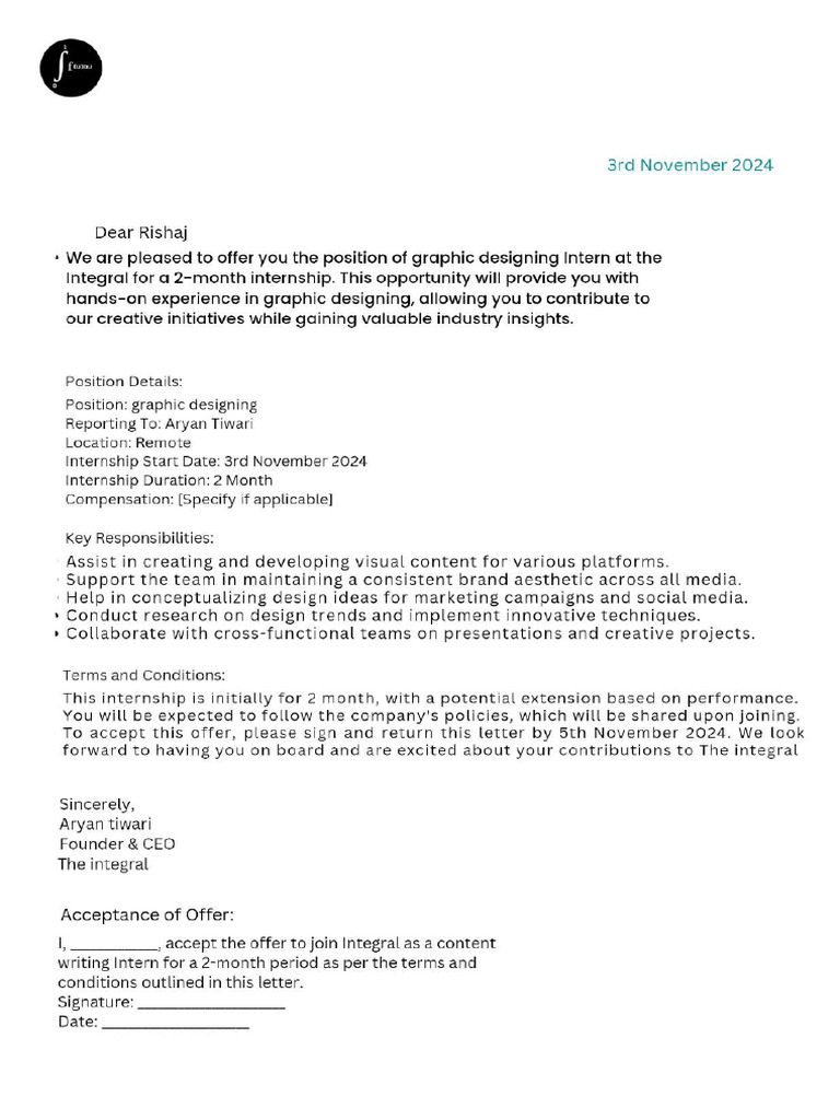 Offer Letter | PDF