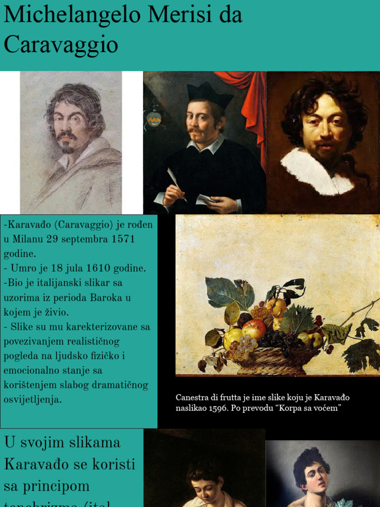 Michelangelo Merisi Da Caravaggio - Mirza Begović | PDF