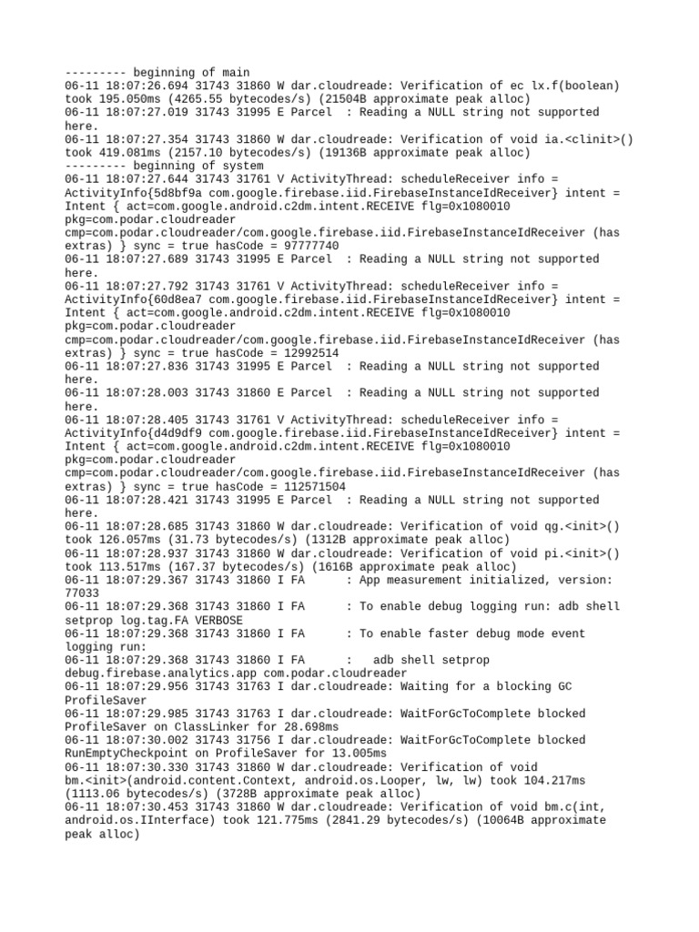 Logcat 1686487046558 | PDF | Java (Programming Language) | Operating System Technology