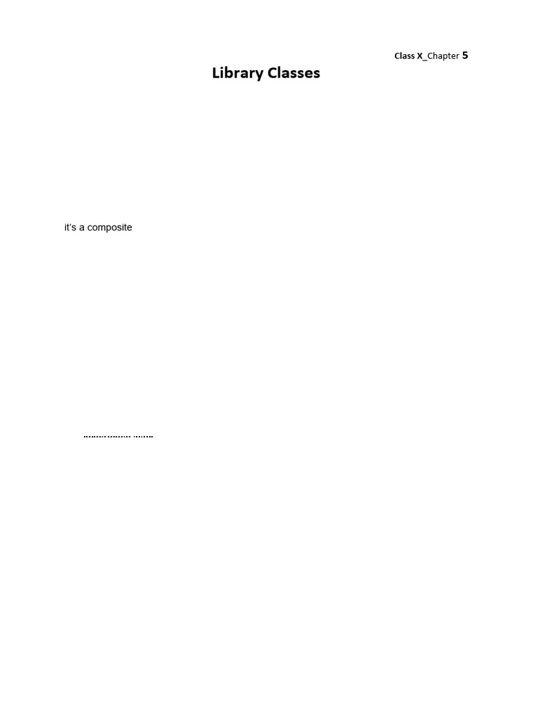 10 05 Libraryclasses | PDF | Class (Computer Programming) | Data Type