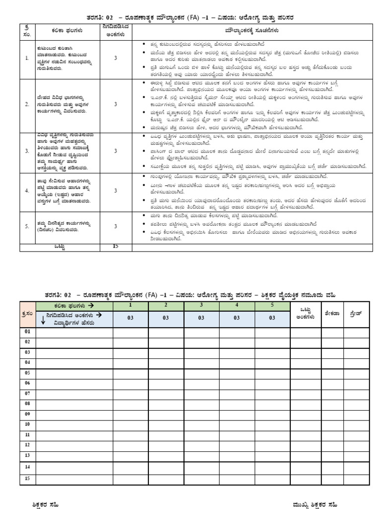 FA-01 - 2nd & 3rd STD EVS | PDF