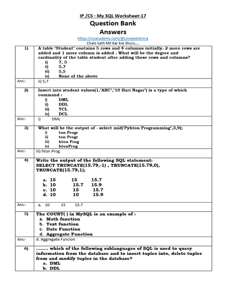 Understanding SQL Sublanguages | PDF | Sql | Computing