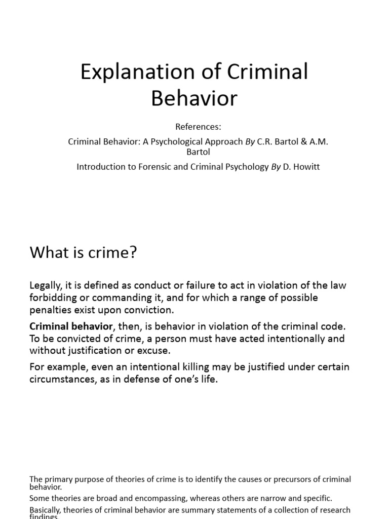 Explanation of Criminal Behavior | PDF | Deviance (Sociology) | Crimes