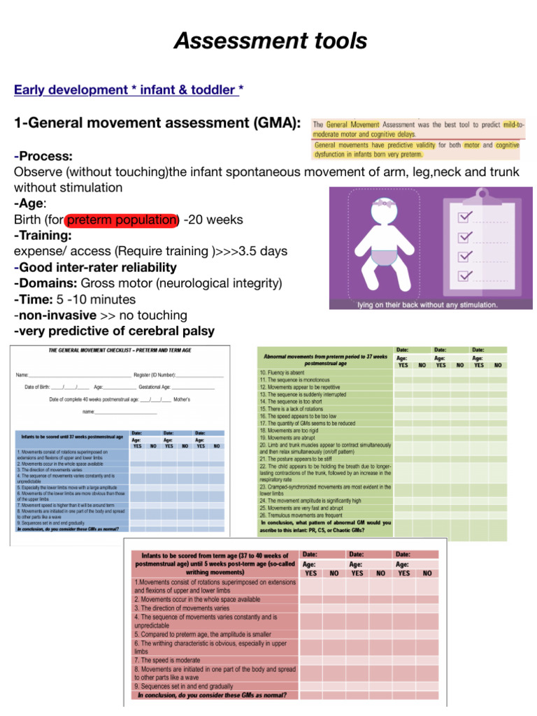 Pediatric Assessment Tools | PDF | Nervous System | Clinical Medicine