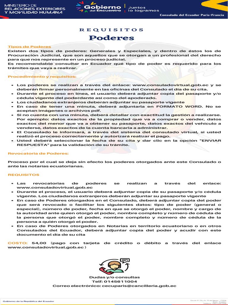 Requisitos PODERES | PDF | Pasaporte | Ecuador