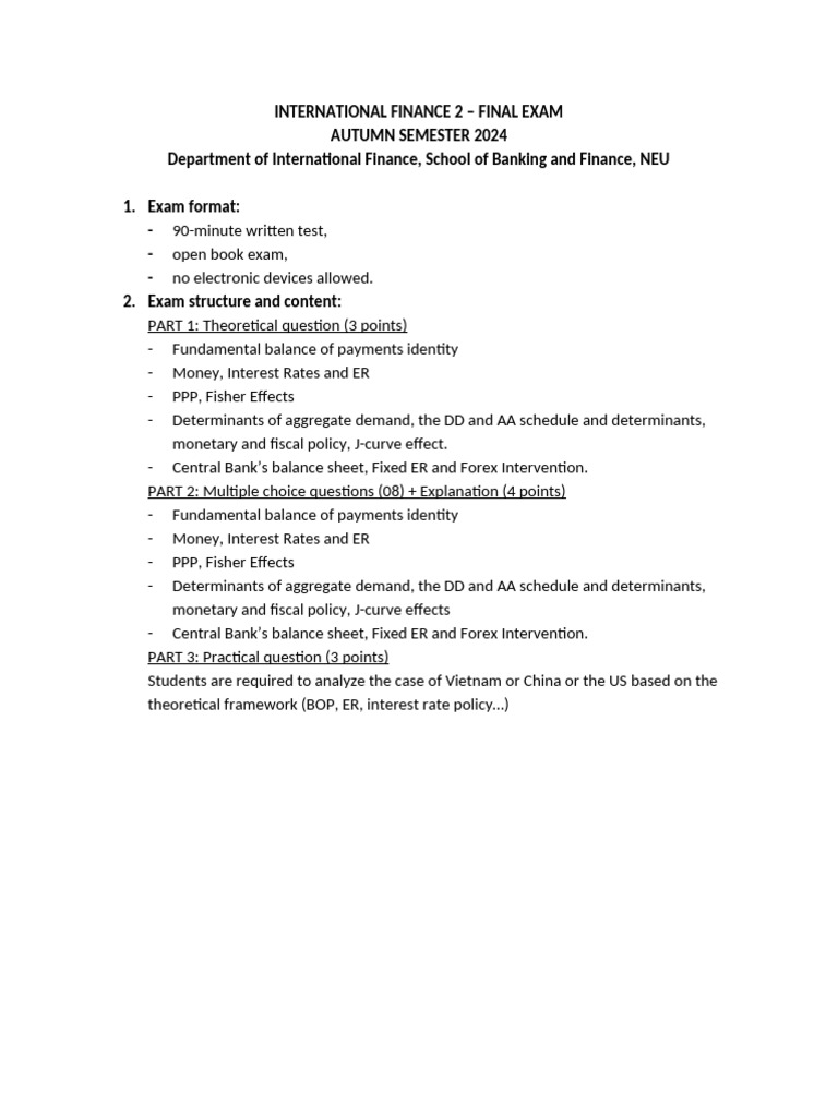 IF2 - Autumn 2024 - Final Exam Outline - Final | PDF