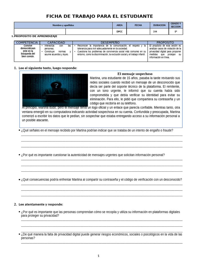 Unidad 8 - Ficha - Sem 1 - DPCC 5° | PDF | Malware | Contraseña